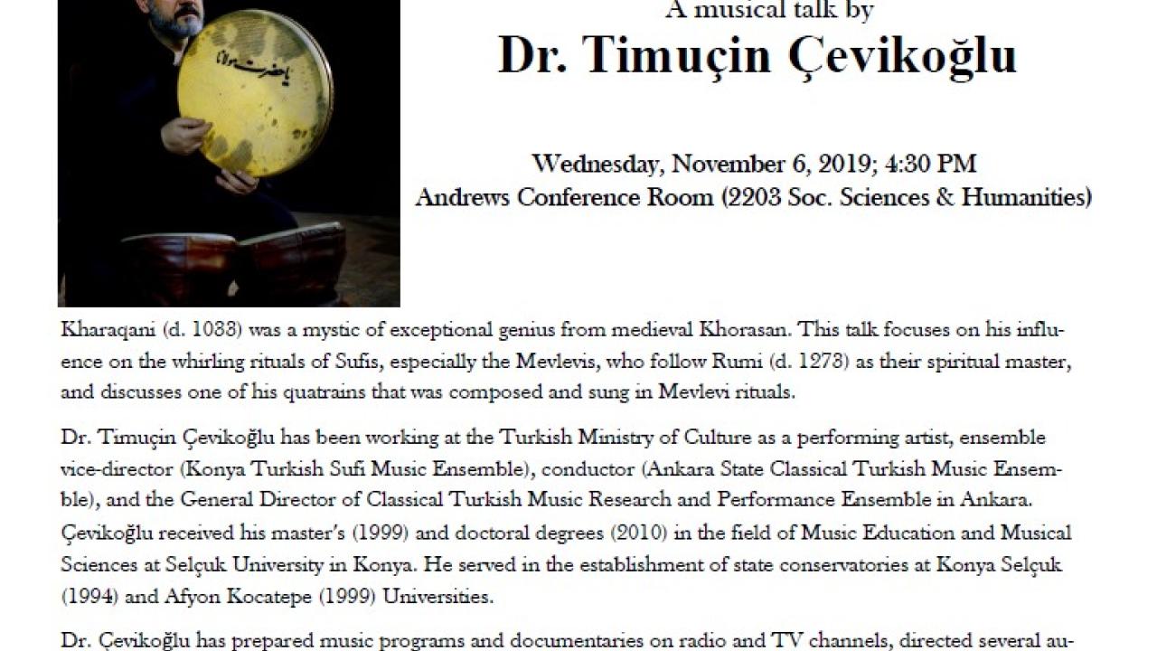 Lecture & Performance by Timucin Cevikoglu - Sufi Music | Middle East ...